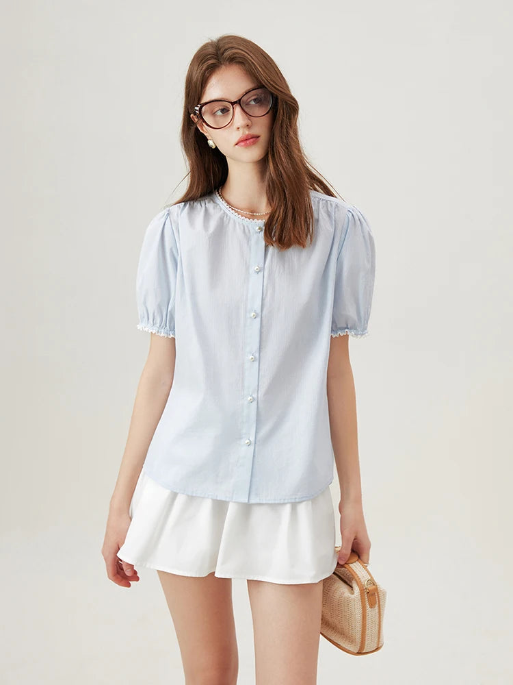 Amélie Violette Cotton Blouse – Hudson & Mark