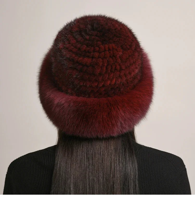 Isabella Round Crown Fur Hat | Fur Brim Solid Fur Hat – Hudson & Mark