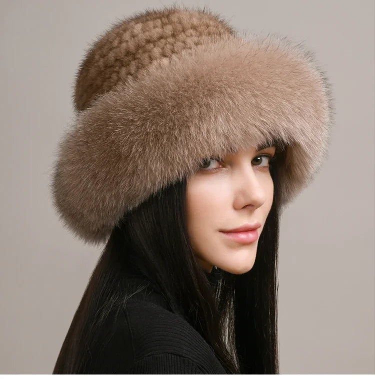Isabella Round Crown Fur Hat | Fur Brim Solid Fur Hat – Hudson & Mark