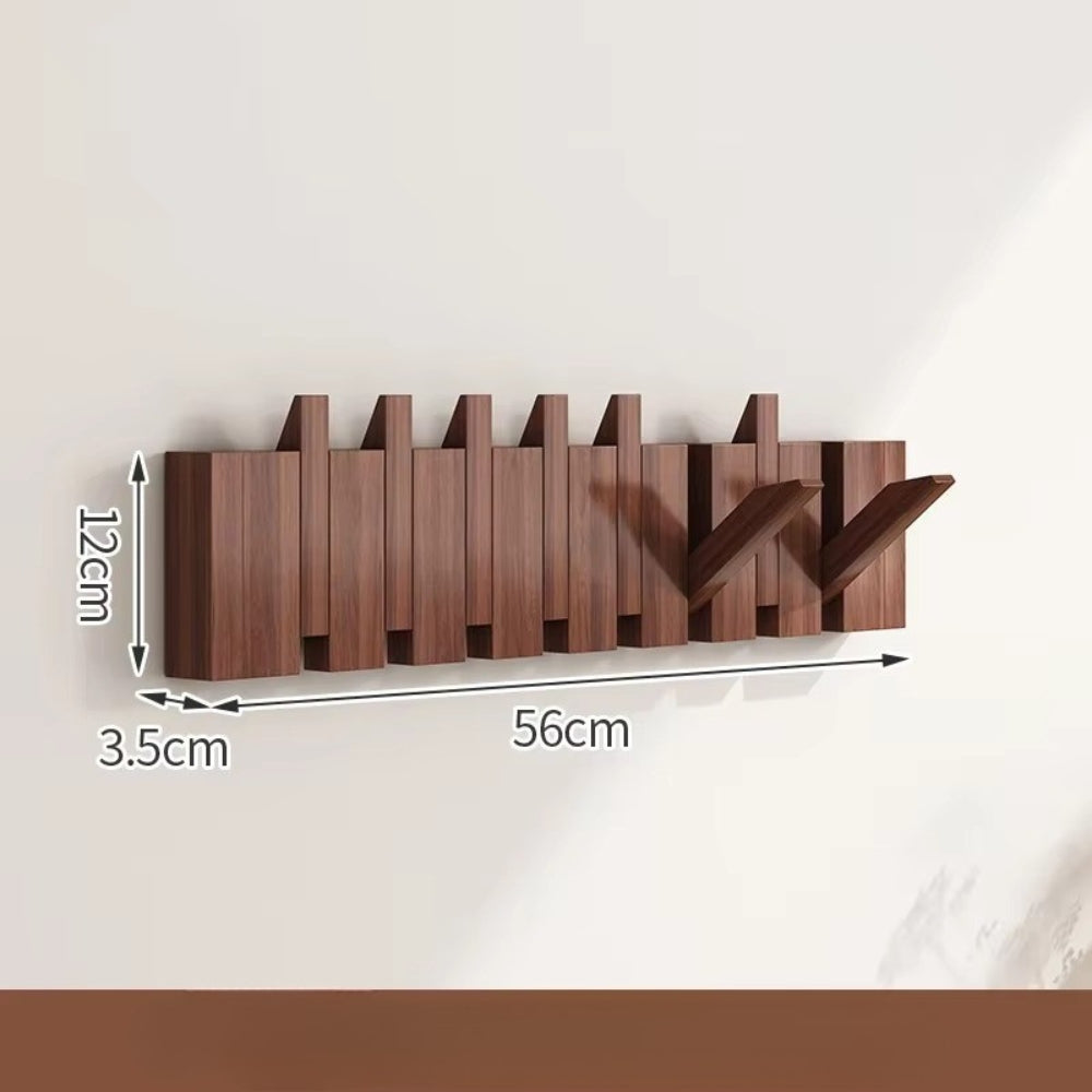 Modern Wooden Flip Hook Rack With Foldable Hooks – Hudson & Mark