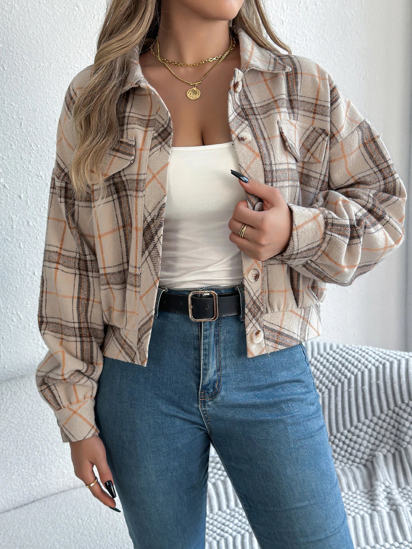Cropped Plaid Jacket – Hudson & Mark