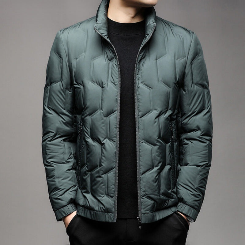 Jack Quilted Stand Collar Puffer Jacket | Zip Up Hip-Length Puffer Jac ...